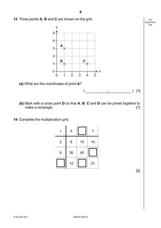 Math specimen paper 1 2012 | PDF