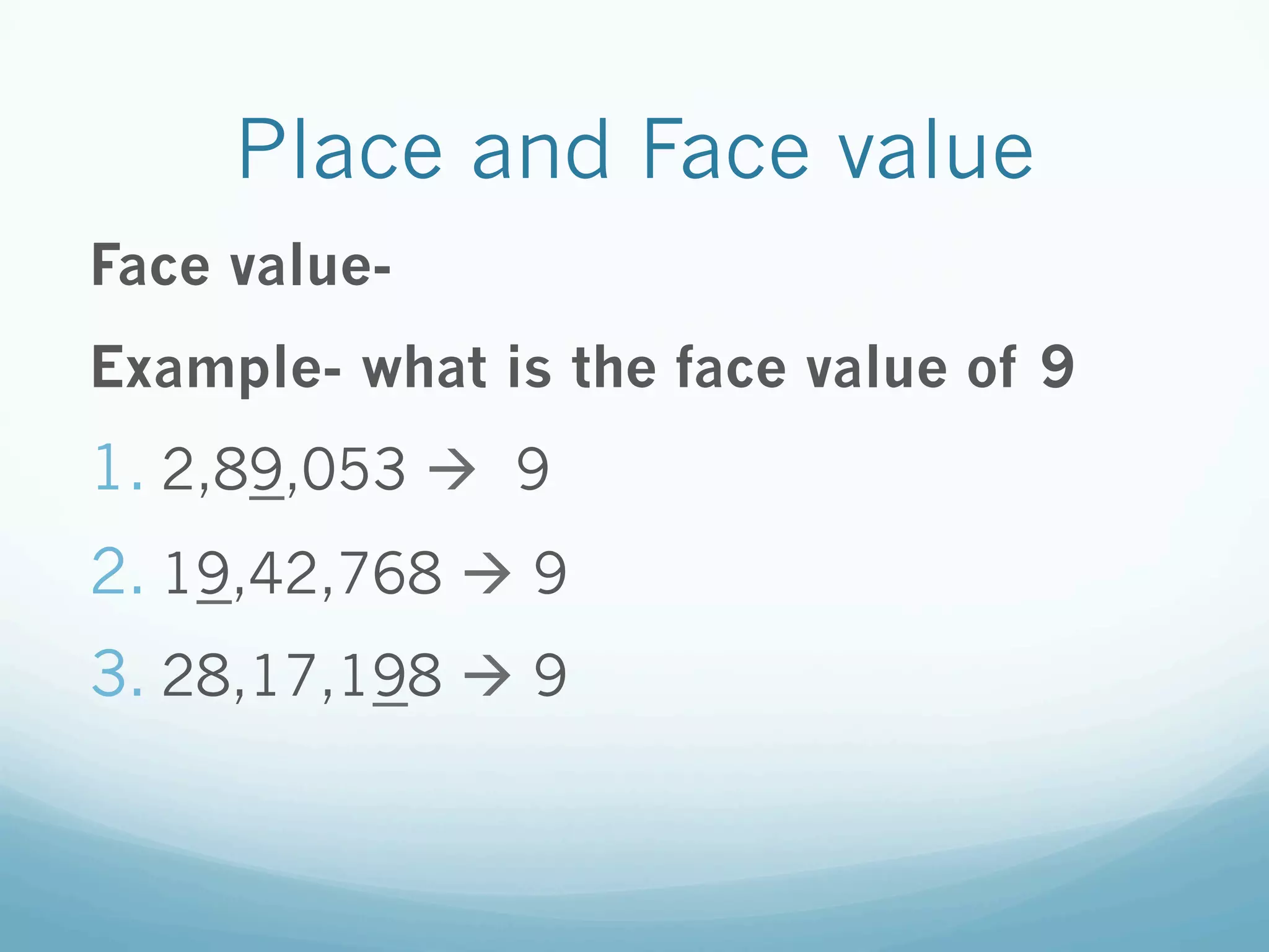 Place value, face value | PDF