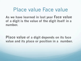 Place value, face value | PDF