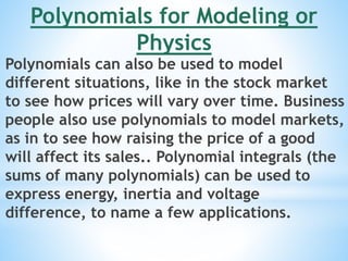 Maths polynomials | PPTX | Physics | Science