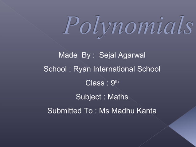 Maths polynomials 9th | PPT