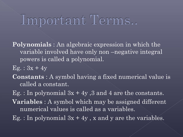 Maths polynomials 9th | PPT