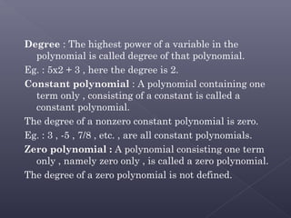 Maths polynomials 9th | PPT