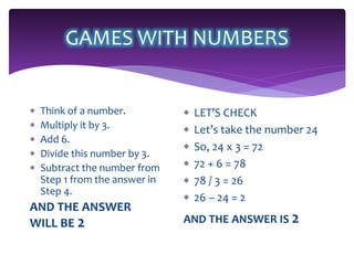 playing with numbers class 8 | PPTX