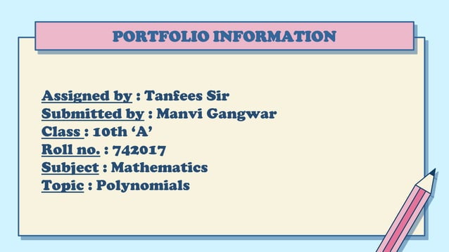 Maths portfolio manvi | PPTX