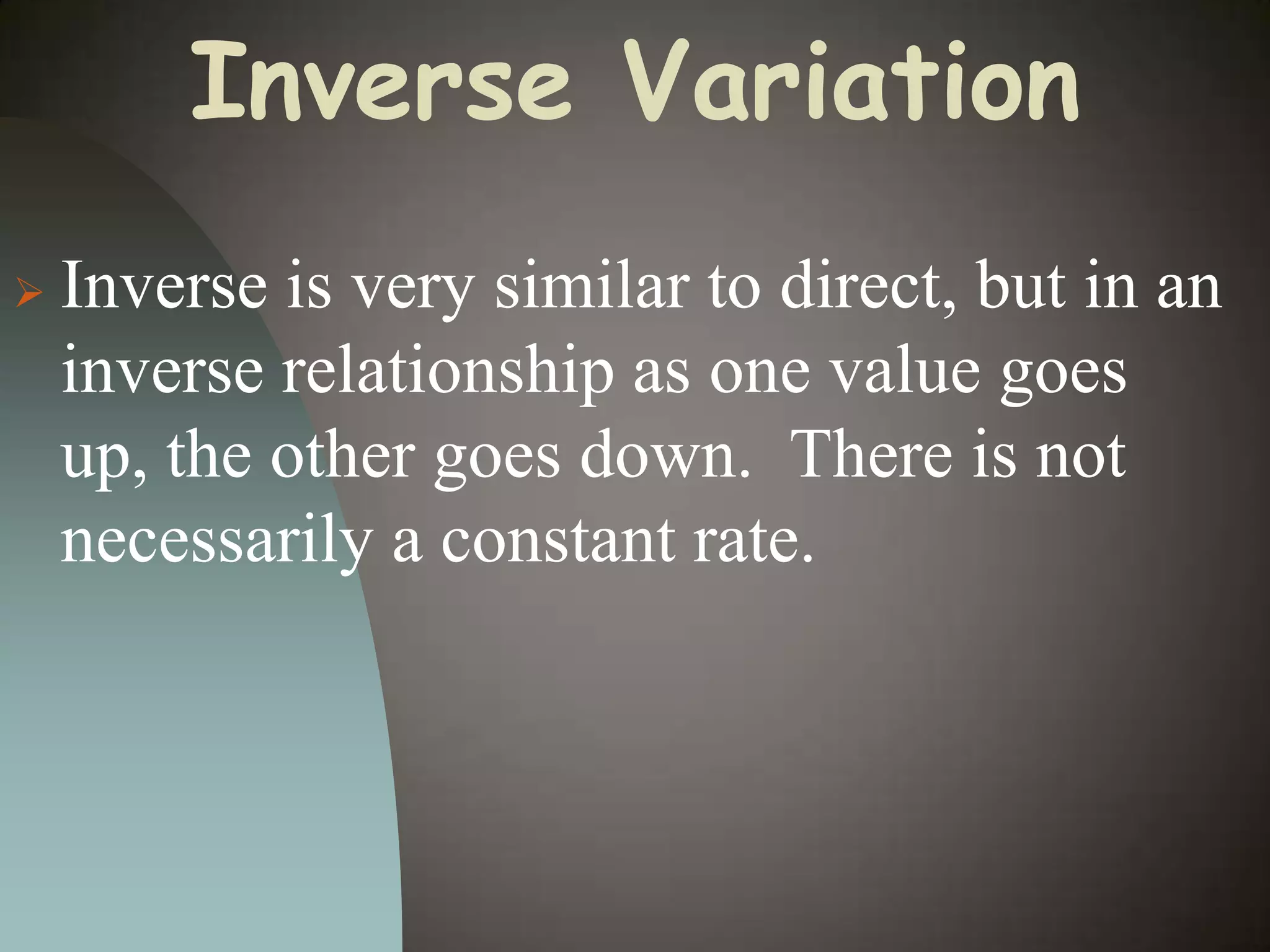 direct and inverse variations | PPTX