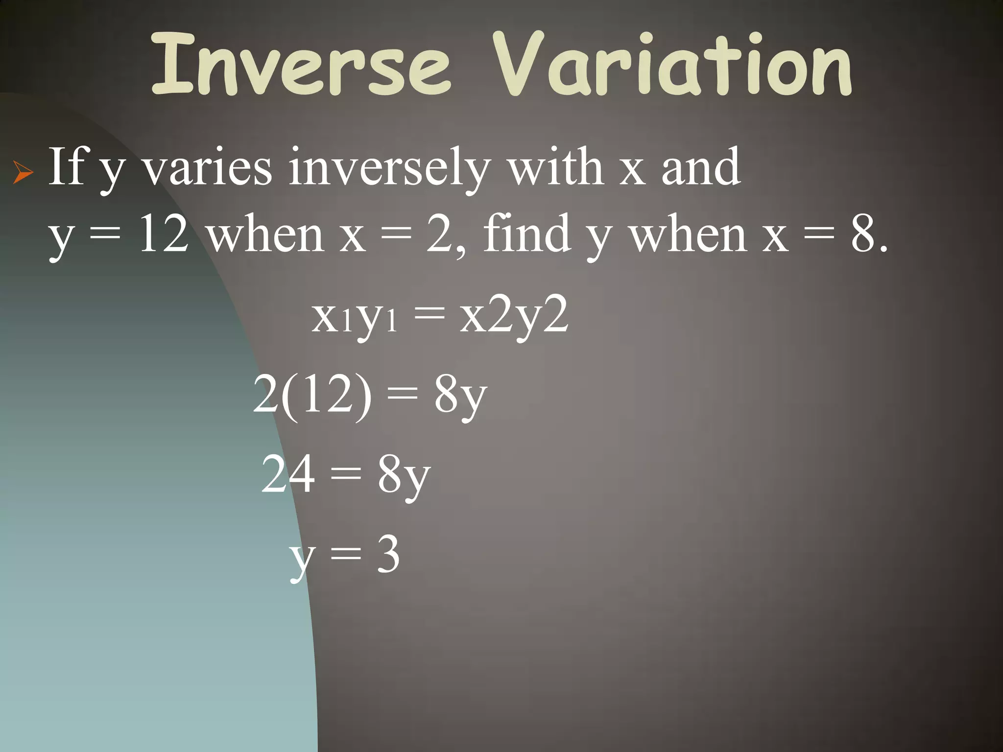 direct and inverse variations | PPTX