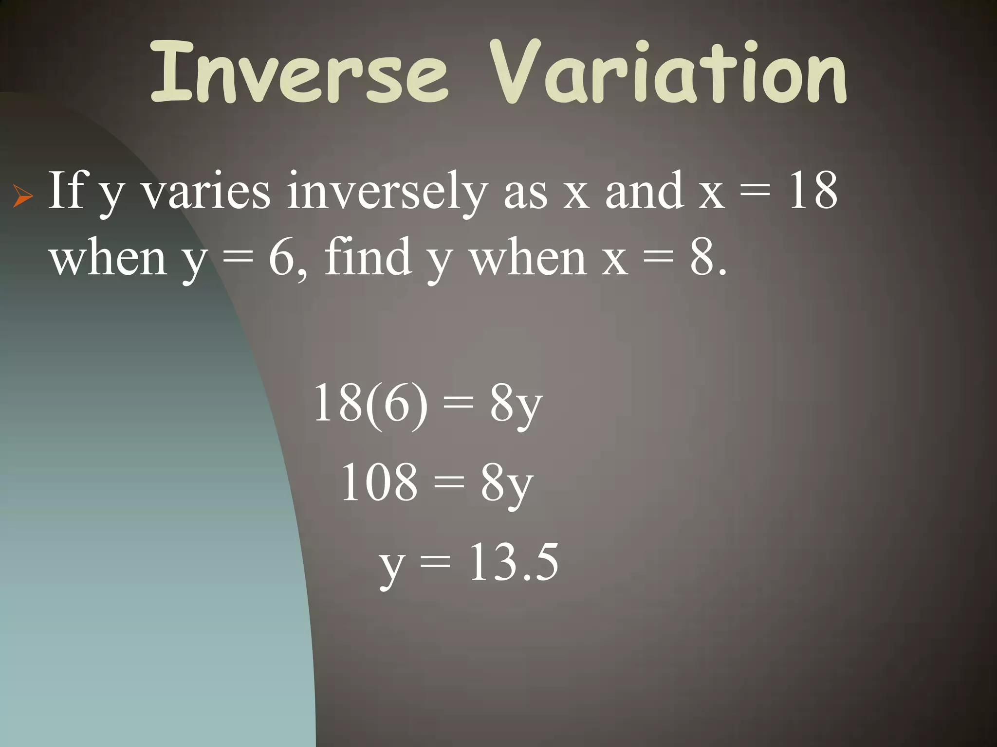 direct and inverse variations | PPTX