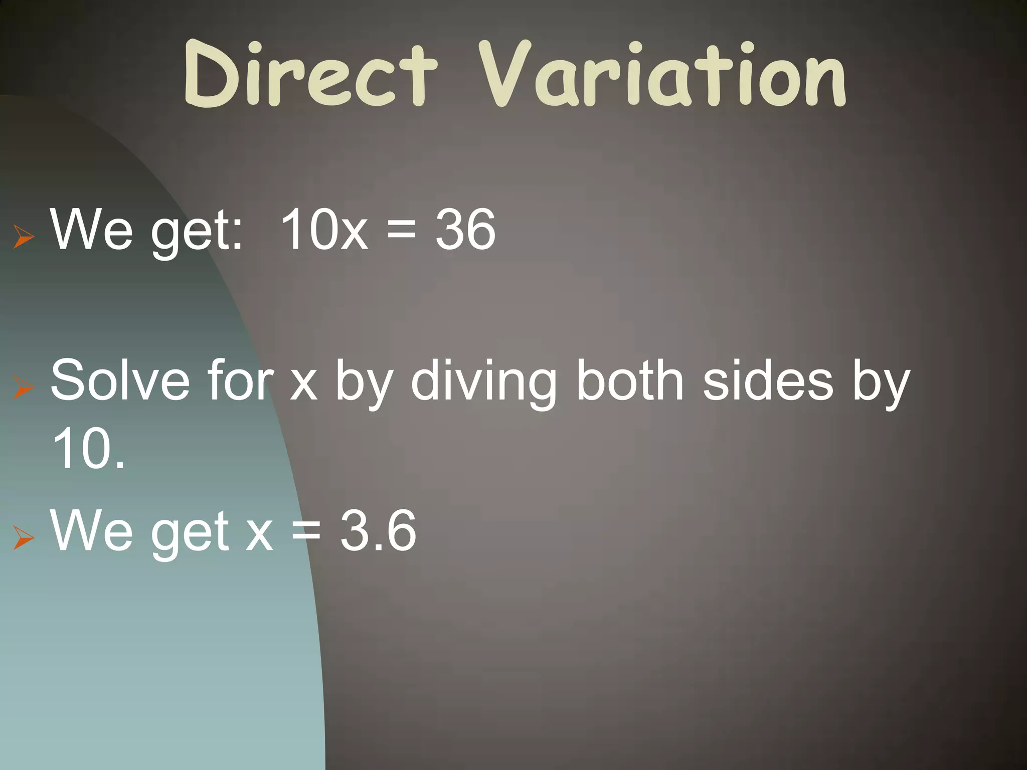 direct and inverse variations | PPTX