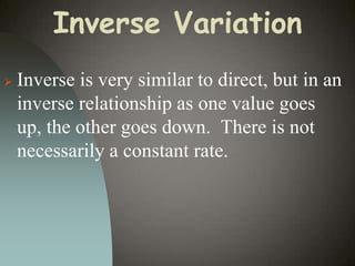 direct and inverse variations | PPT