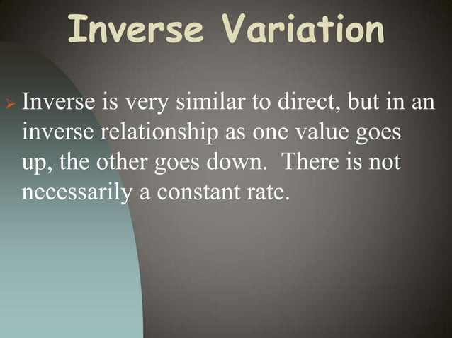 direct and inverse variations | PPTX
