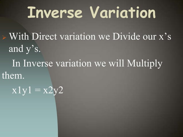 direct and inverse variations | PPTX