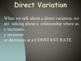 direct and inverse variations | PPTX