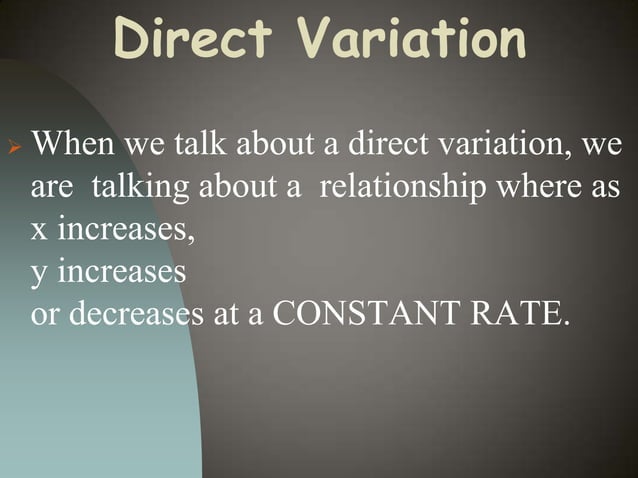 direct and inverse variations | PPTX