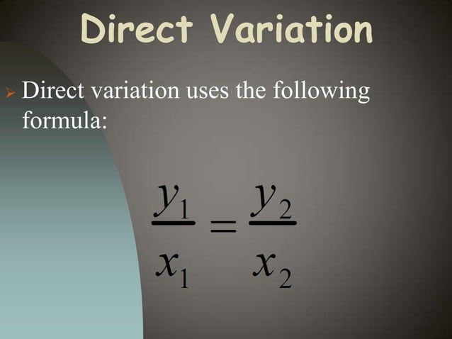 direct and inverse variations | PPTX