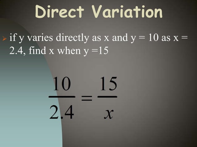 direct and inverse variations | PPTX