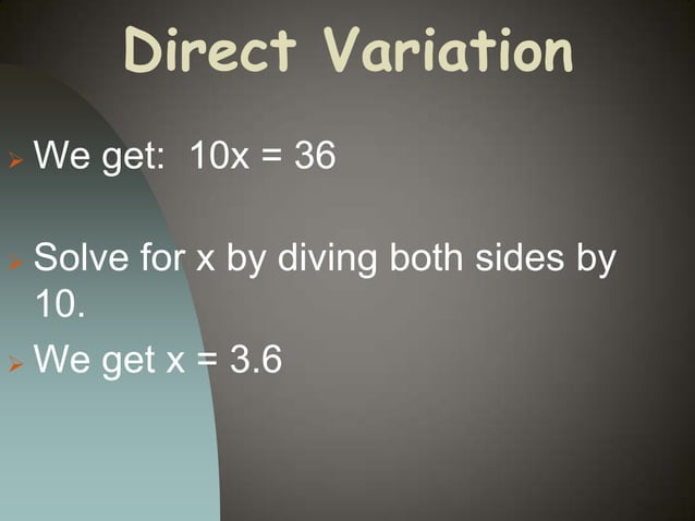 direct and inverse variations | PPT