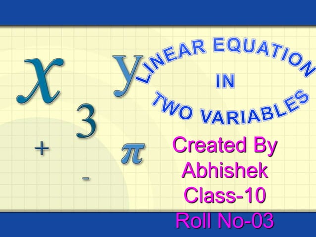 Maths ppt For Linear Equation In One Variable Class 10th!! | PPT