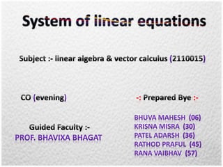 linear equations | PPTX