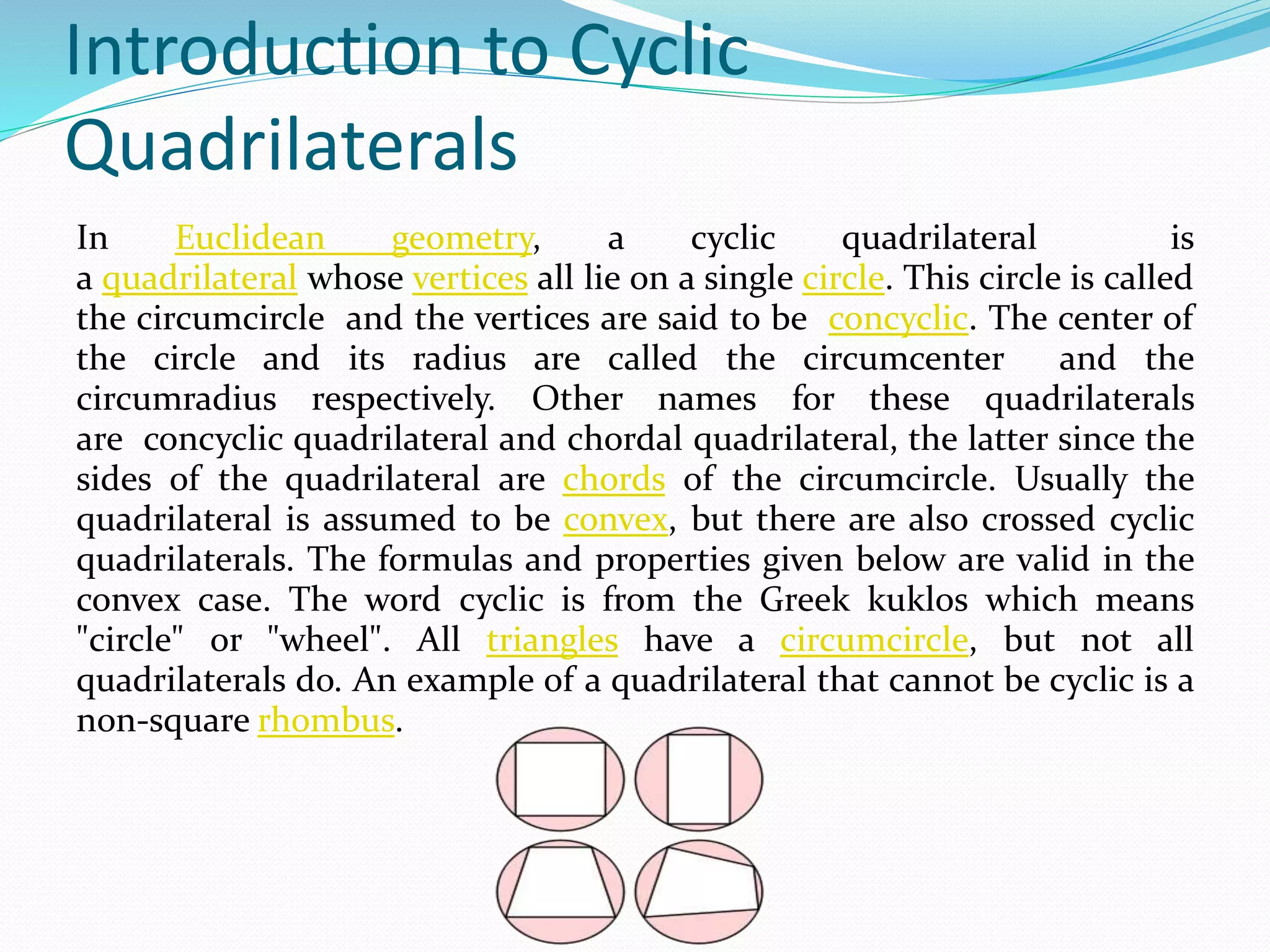Cyclic Quadrilateral | PPTX