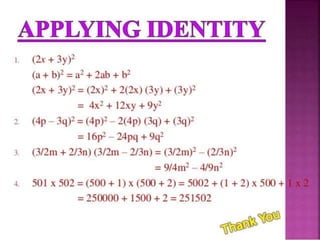 Maths ppt on algebraic expressions and identities | PPT