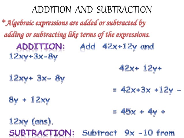 Maths ppt on algebraic expressions and identities | PPTX