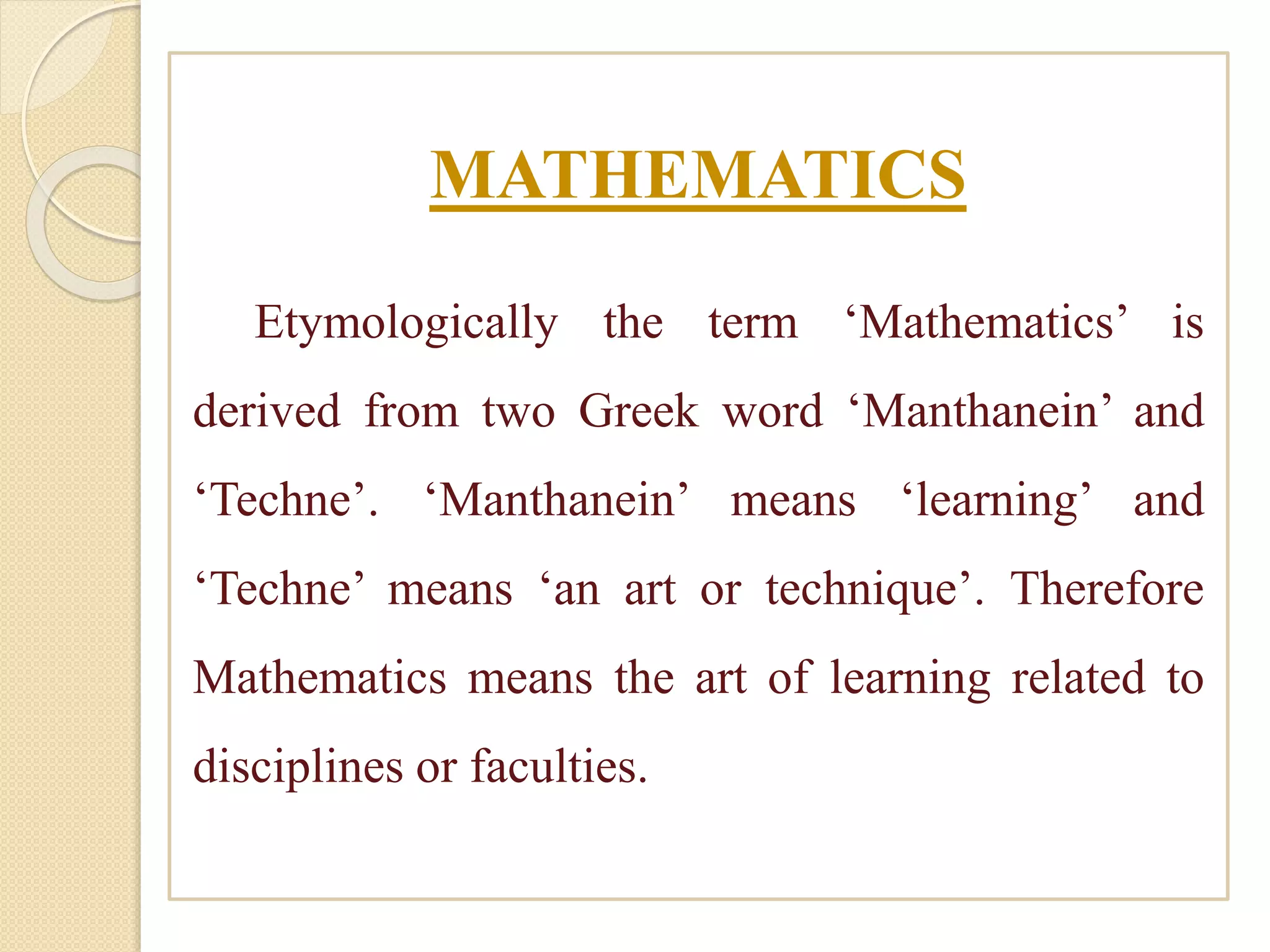 MATHEMATICS and How to Develop Interest in Maths? | PPSX