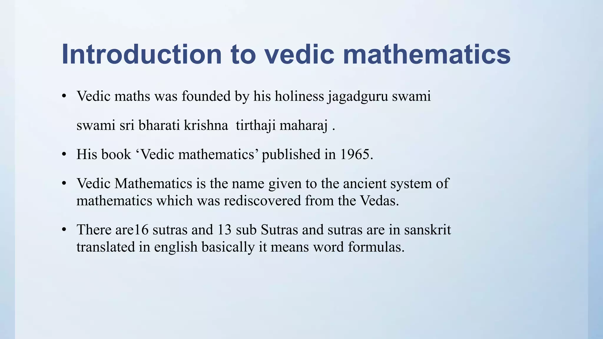 Vedic maths ppt by lakshay virmani | PPTX