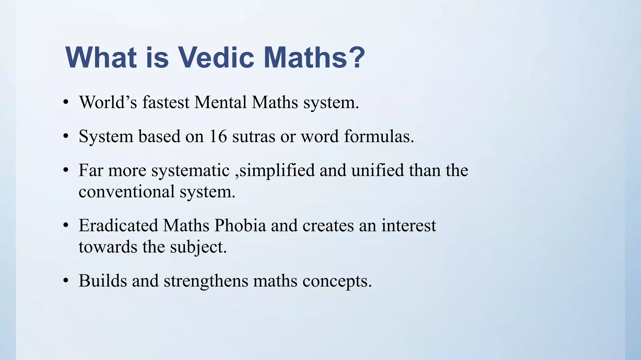 Vedic maths ppt by lakshay virmani | PPTX