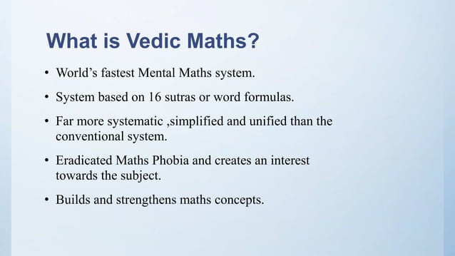 Vedic maths ppt by lakshay virmani | PPTX