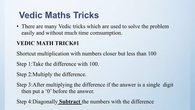 Vedic maths ppt by lakshay virmani | PPTX