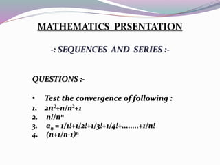 Sequences and Series (Mathematics) | PPTX