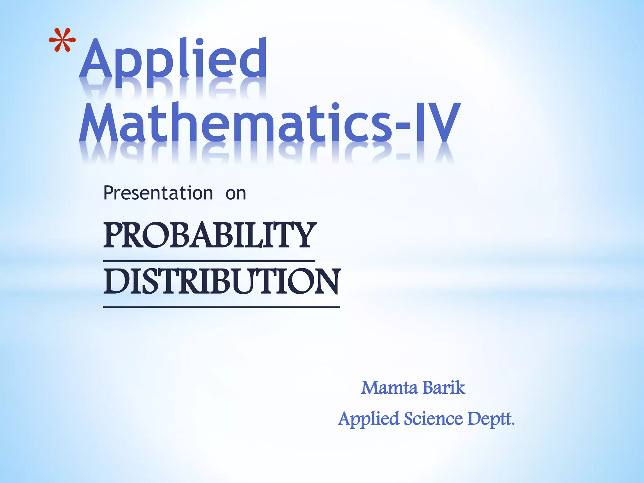 Probability Distribution | PPTX | Physics | Science