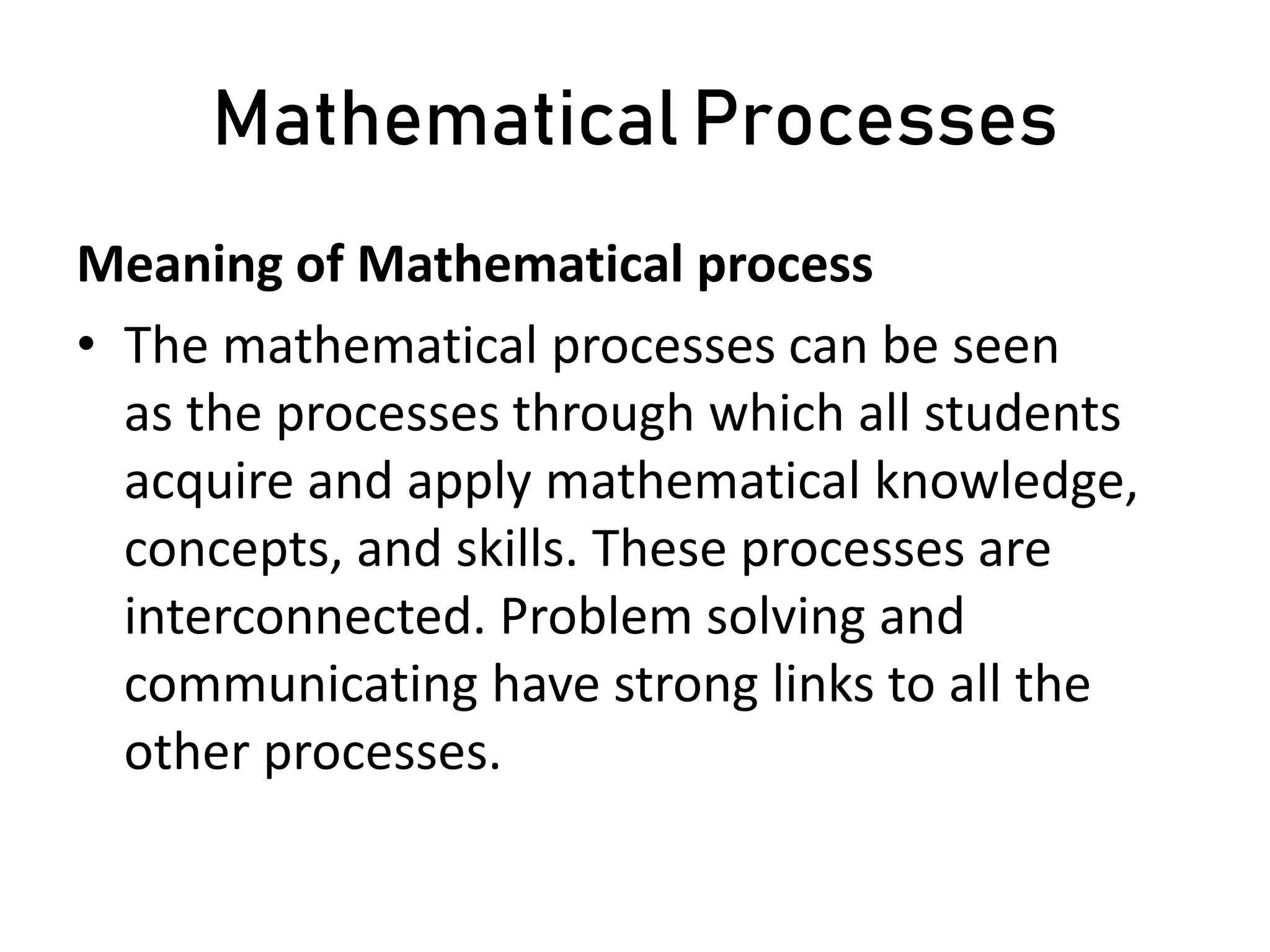 mathematical process | PPTX