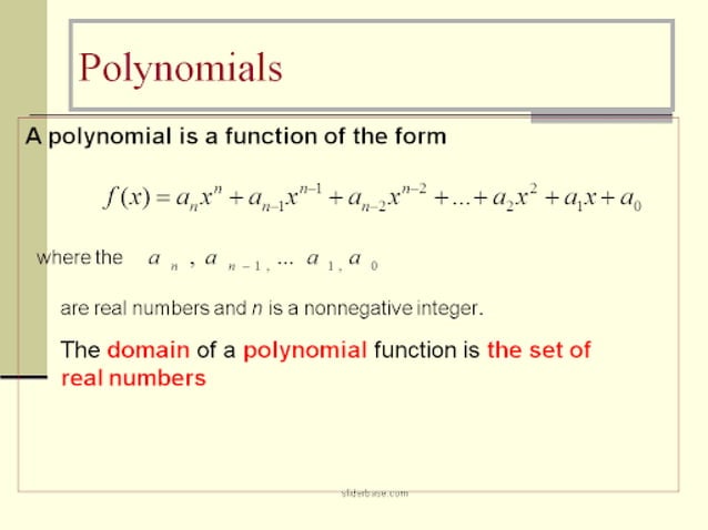 maths ppt on polynomial for school asignment | PPTX