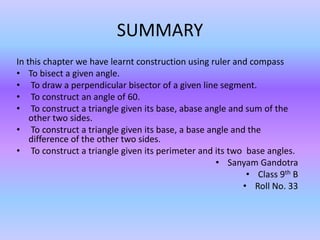 Construction of maths class 9th | PPT