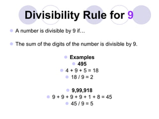 Divisibility test of 3, 4, 9, and divisibility rule..pptx