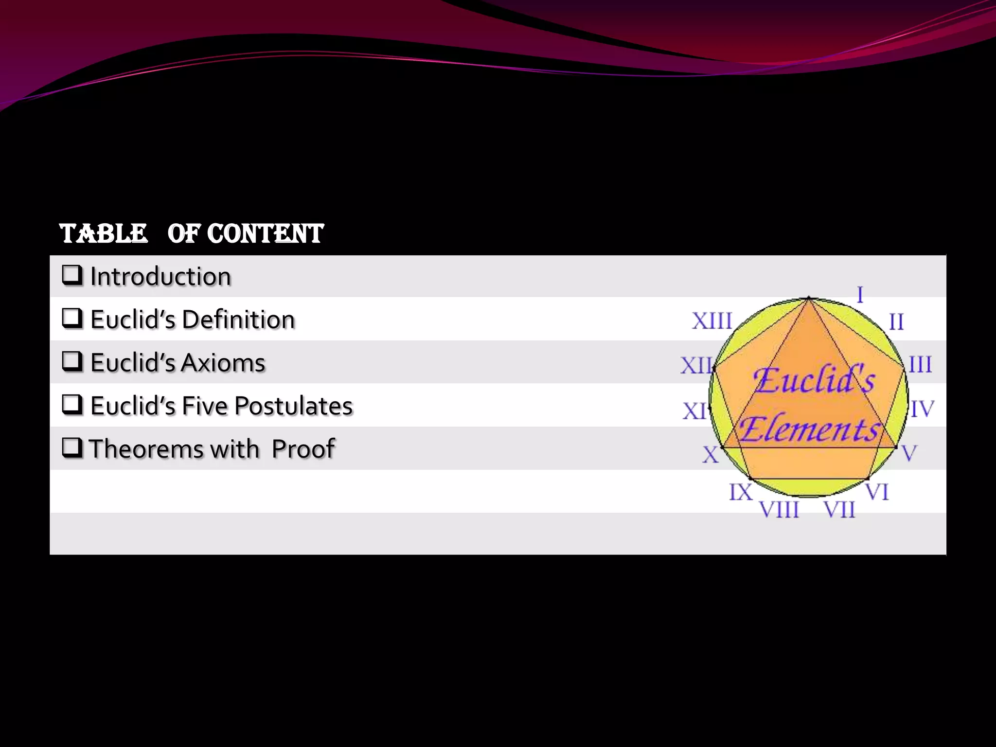 Mathematics Euclid's Geometry - My School PPT Project | PPTX