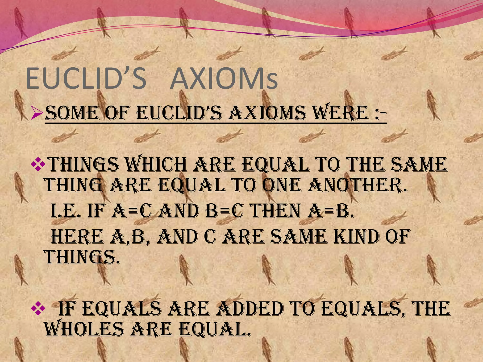 Mathematics Euclid's Geometry - My School PPT Project | PPTX