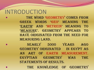 Mathematics Euclid's Geometry - My School PPT Project | PPTX