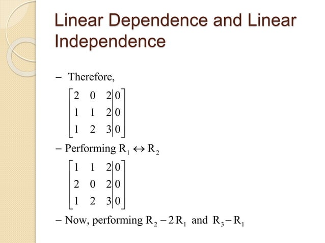 Linear Combination, Span And Linearly Independent, Dependent Set | PPT