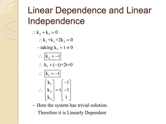 Linear Combination, Span And Linearly Independent, Dependent Set | PPT