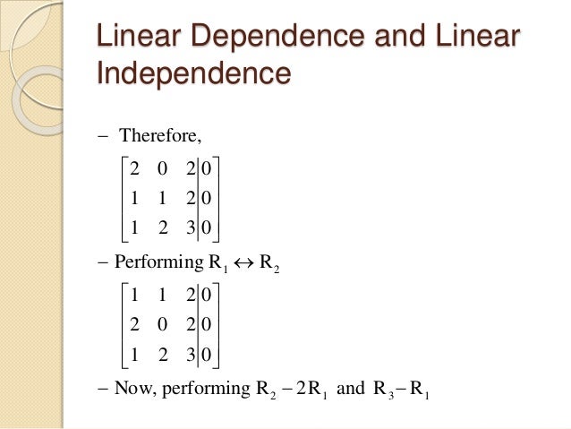 Linear Combination, Span And Linearly Independent, Dependent Set
