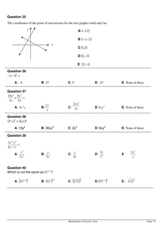 mathspractice.pdf | Standardized Testing | Educational Assessment