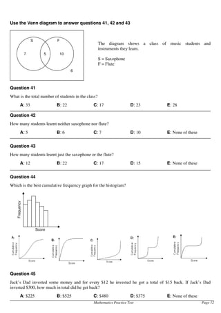 mathspractice.pdf | Standardized Testing | Educational Assessment