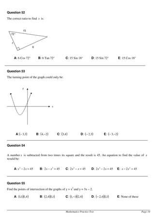 mathspractice.pdf | Standardized Testing | Educational Assessment