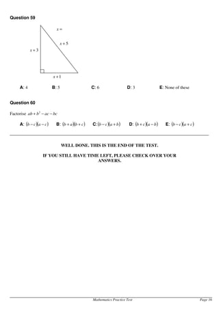 mathspractice.pdf | Standardized Testing | Educational Assessment