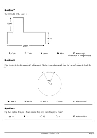 mathspractice.pdf | Standardized Testing | Educational Assessment