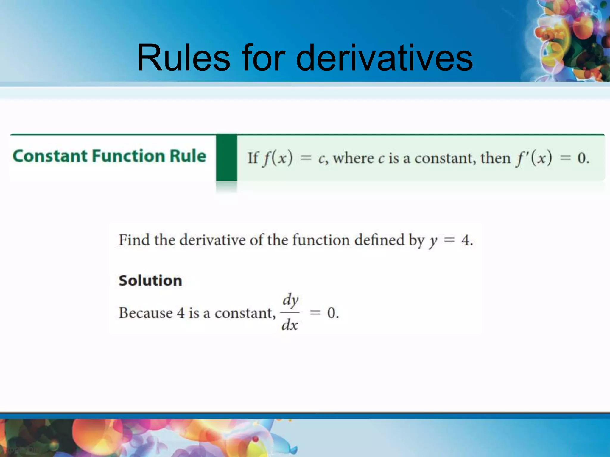 Derivatives and their Applications | PPTX