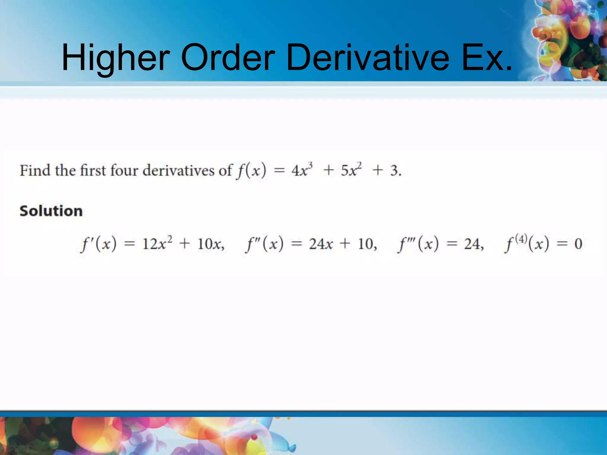 Derivatives and their Applications | PPTX
